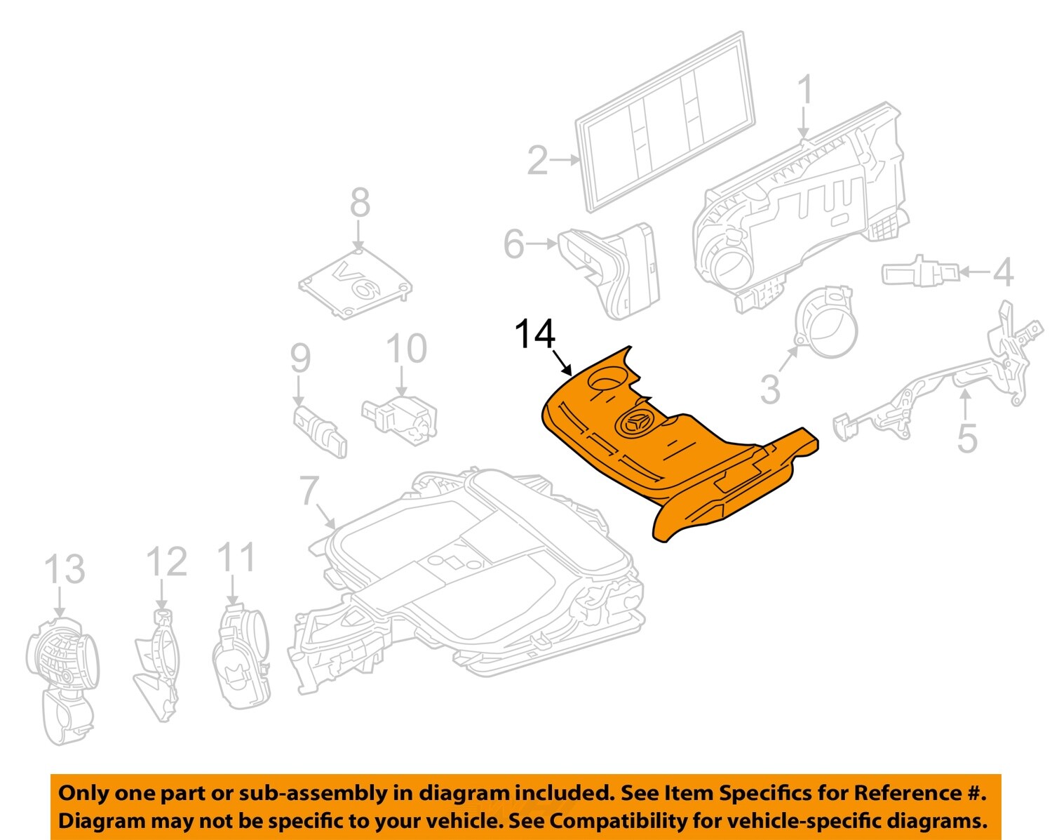 Mercedes MERCEDES-BENZ OEM 12-16 E350 Air Cleaner Intake-Front Cover ...