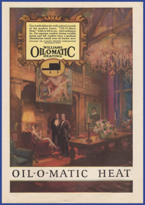 Vintage 1927 WILLIAMS Oil-O-Matic Oil Burn Heating Ephemera 1920's ...