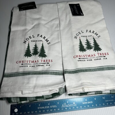 2 Sets Robert Stanley Noel Farm Fresh Cut Christmas Tree Dish Towels ...