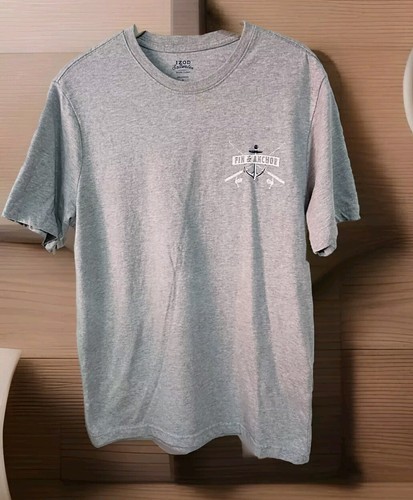 Izod Saltwater Fin & Anchor T-shirt Sz S Gray Crew Neck Graphic Relaxed ...