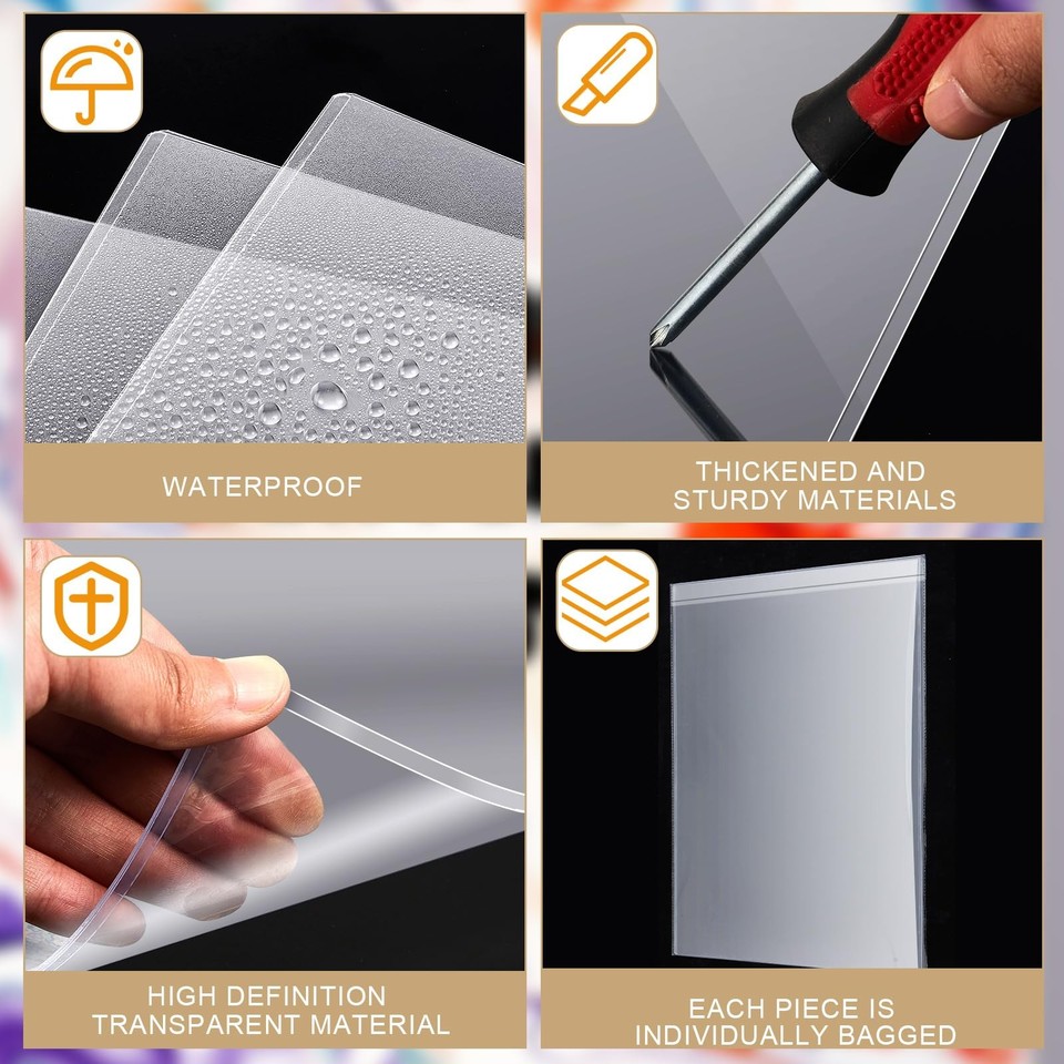 12 Pcs Poster Protector Sleeve 18 x 24 Inch Clear Rigid Print Plastic ...