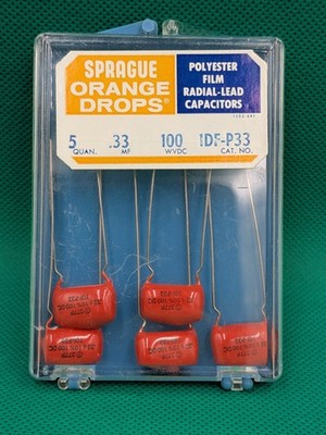 NOS Sprague Orange Drop Capacitors .33uF 100V | Set of 5 | Original ...