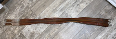 48'' BROWN LEATHER PADDED CONTOURED ENGLISH GIRTH | eBay