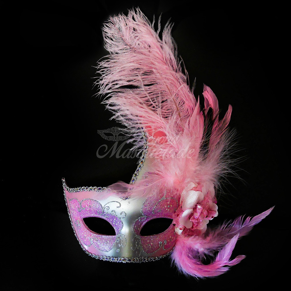 Silver And Pink Masquerade Masks