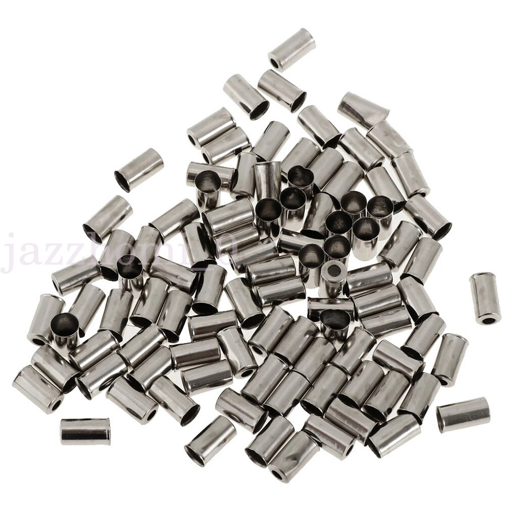 24/48PCS x Bicycle Brake Cable Ferrules - 5mm Brass Silver Bike Outer ...