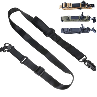 Adjust Tactical Rifle Sling Quick Gun 2 Point Shoulder Strap Cord ...