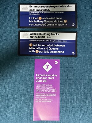 Lot of 3 NYC MTA New York City Subway Service Change Brochures | eBay