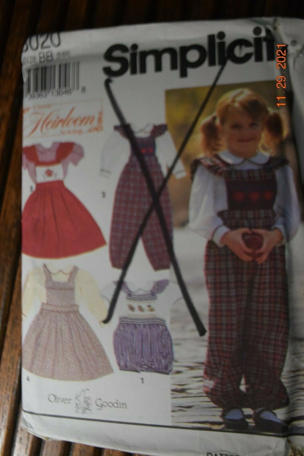 Girls 5-6X Jumper Blouse Romper Simplicity 8020 UNCUT Pattern Cross ...