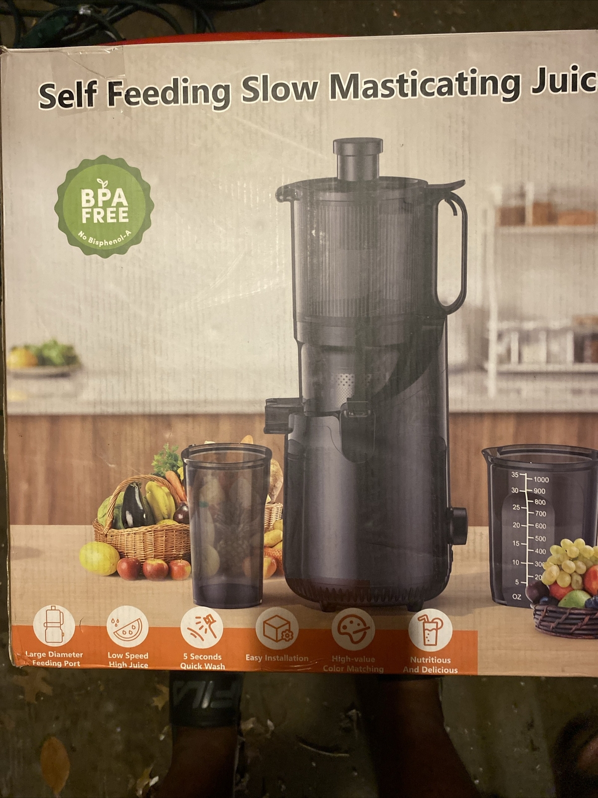 Cold Press Juicer, Amumu Slow Masticating Machines with 5.3" Extra ...