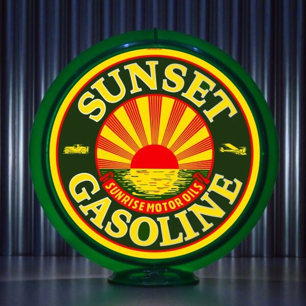Sunset Gasoline / Sunrise Motor Oils - 13.5" Gas Pump Globe - Pogo's ...