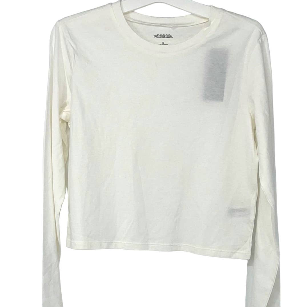 WILD FABLE WHITE LONG SLEEVE COTTON TEE MEDIUM | eBay