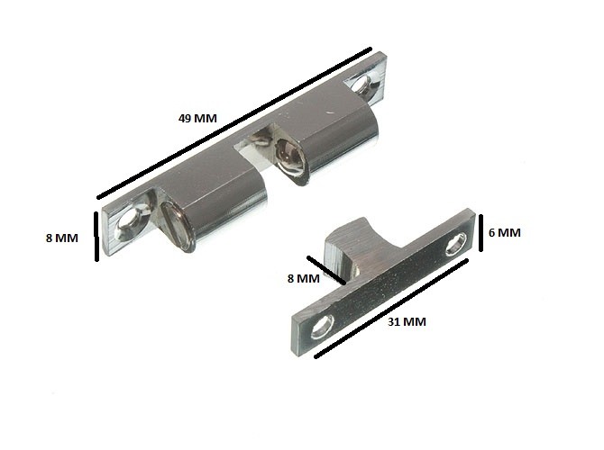 Adjustable Double Sprung Ball Catch Latch Chrome 50mm + Fixings Pack ...
