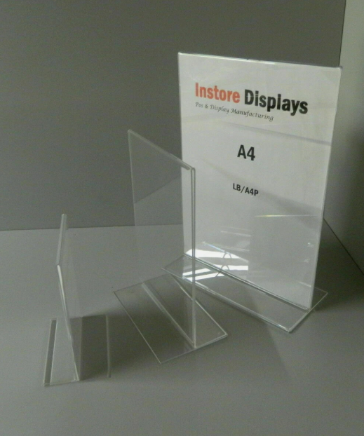 Acrylic Menu Holder Perspex Poster Leaflet Sign Display Stands A6 A5 A4 ...