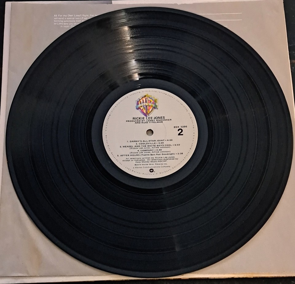 Rickie Lee Jones "Rickie Lee Jones" 1979 Vinyl Record In Very Good ...