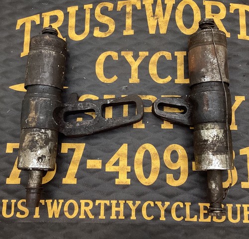 OEM VINTAGE 1946 INDIAN CHIEF REAR PLUNGER SHOCKS SUSPENSION PAIR 1940 ...