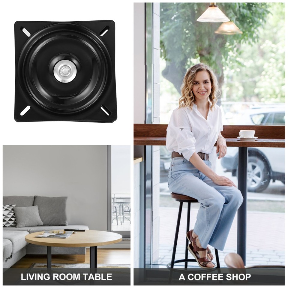Heavy Duty Swivel Plate Bar Stool Rotating Base Square 6 Inch Chair ...