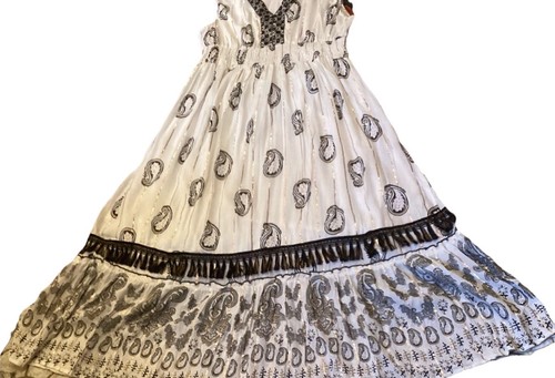 NWT Anthropologie Me 2 Magic Gold Metallic Tassel Tiered Boho Maxi ...