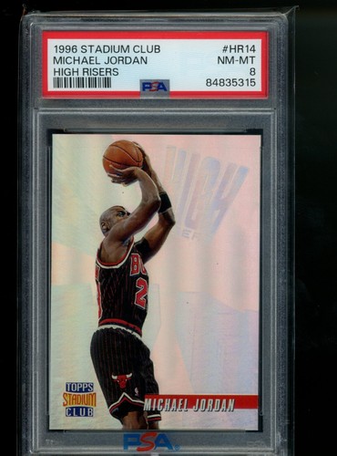 Michael Jordan 1996 Stadium Club High Risers #HR14 Chicago Bulls PSA 8 ...