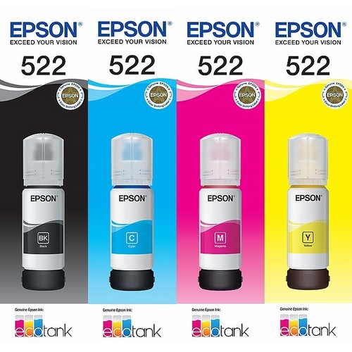 GENUINE Original Epson T522 EcoTank 522 Ink Toner Bottle Value Pack ...