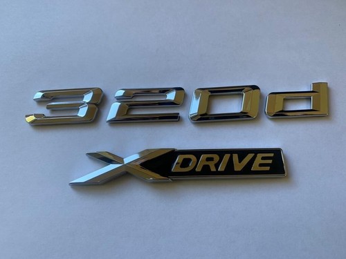 Chrome 320d X Drive xDrive Rear Boot Badge Logo FITS BMW F30 F31 F34 ...
