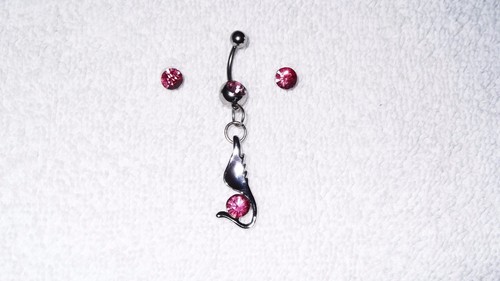 Pink Stone Bird Belly Button Navel Ring Body Jewelry Piercing Free ...