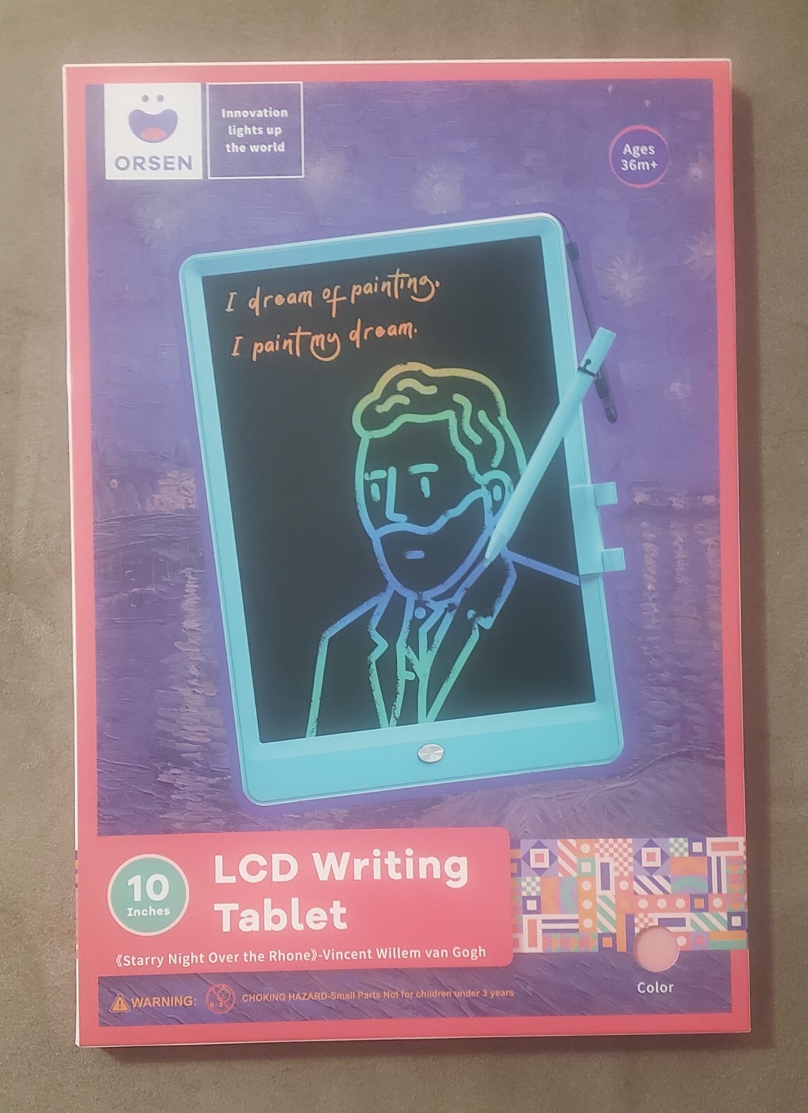 ORSEN LCD Writing Tablet 10 Inch, Colorful Doodle Board Drawing Pad for ...