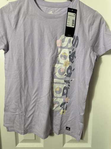 Adidas Girls Logo Graphic T-Shirt, Purple, 14 Large | eBay