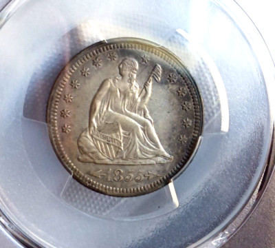 1855 SEATED QUARTER PCGS CLEANED DETAIL | eBay
