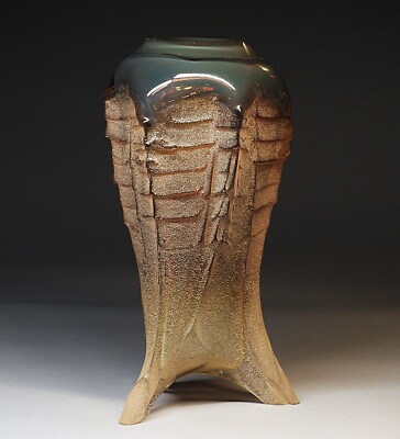 Neal Drobnis Rhode Island Artist Sand Cast Biomorphic Art Glass Vase | eBay