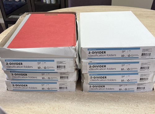 Office Depot Pressboard Red Legal 2-Divider Classification Folder 80 ...