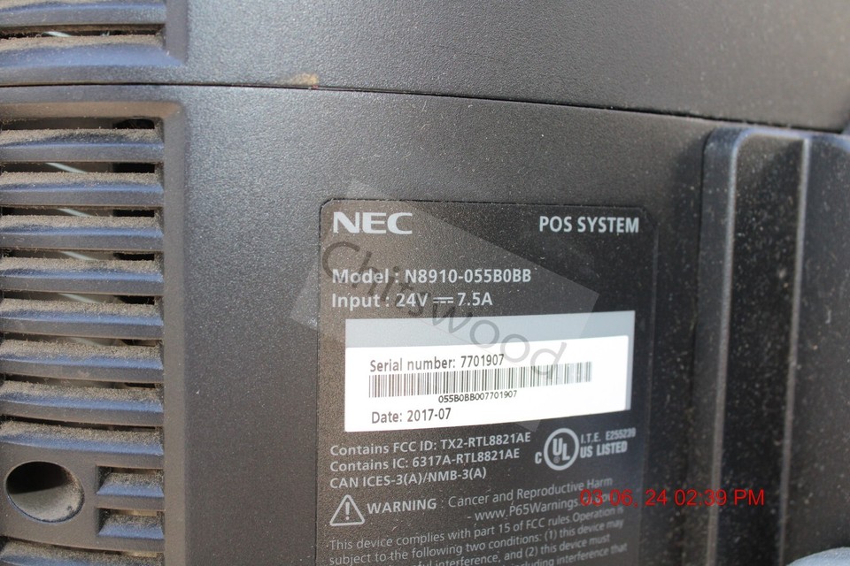 NEC N8910-055B0BB Point of Sale 2-Screen System Used, No Cables | eBay