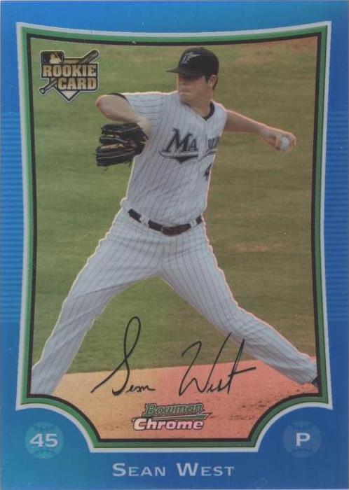 2009 Bowman Draft Picks & Prospects - Chrome Sean West #BDP47 Blue ...