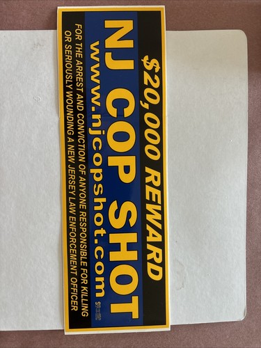 New Jersey cop shot bumper sticker Reward PBA | eBay