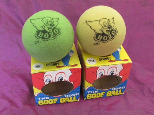 2 Vintage The Bozo the clown Boof Ball - Brooklyn Products in box | eBay