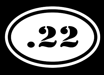 .22 cal, 22 caliber, 22 cal Stencil Font Oval EURO Decal for Car ...