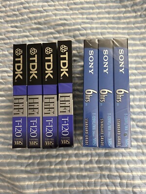 7 VHS T-120 Audio Tapes - Sony TDK All NEW & Sealed plus free bonus ...
