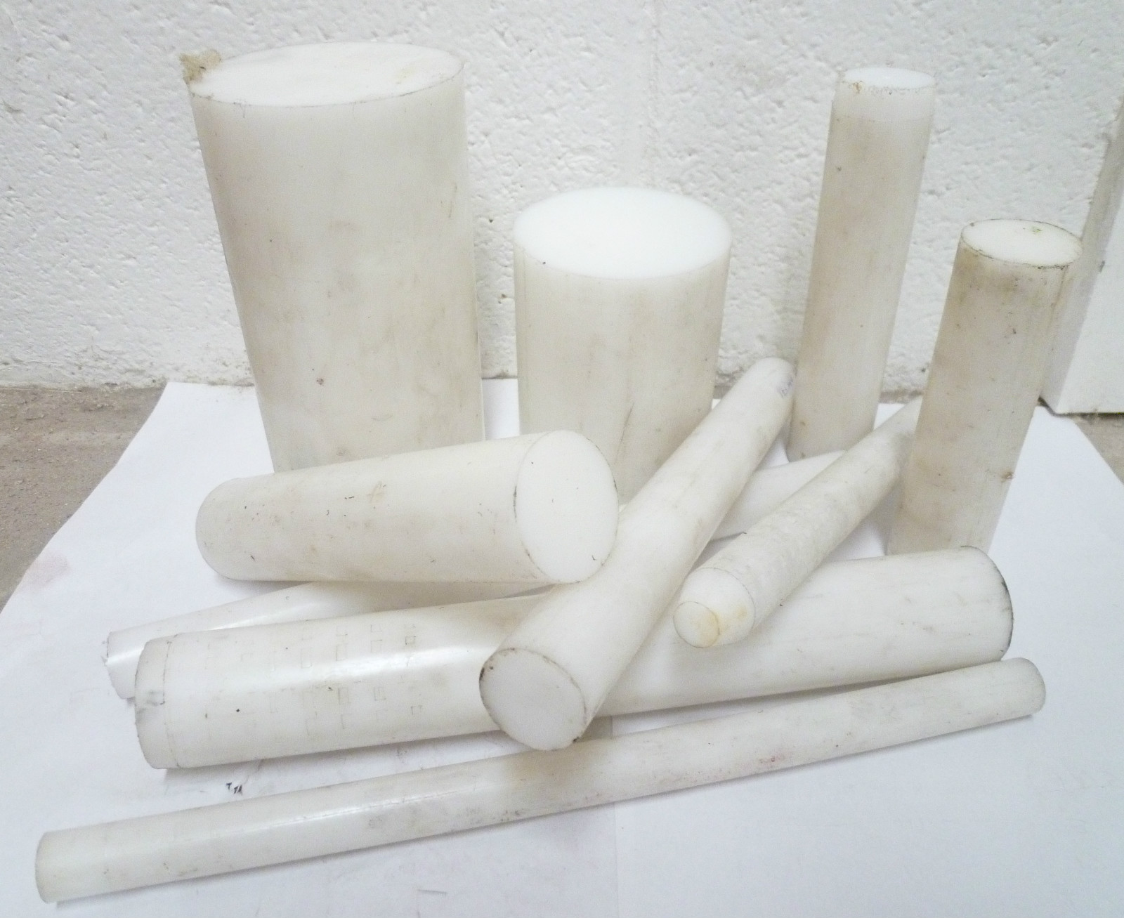 5 Delrin Acetal Plastic BAR ends Assorted size material Machining white ...