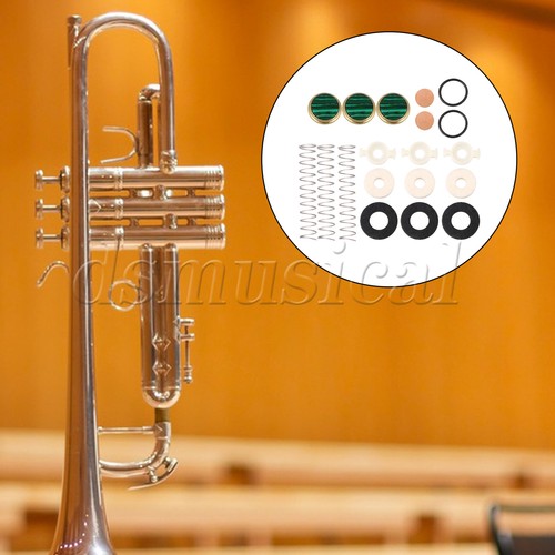 Green Top Metal Trumpet Finger Buttons White and Black Felt Pads Kit | eBay