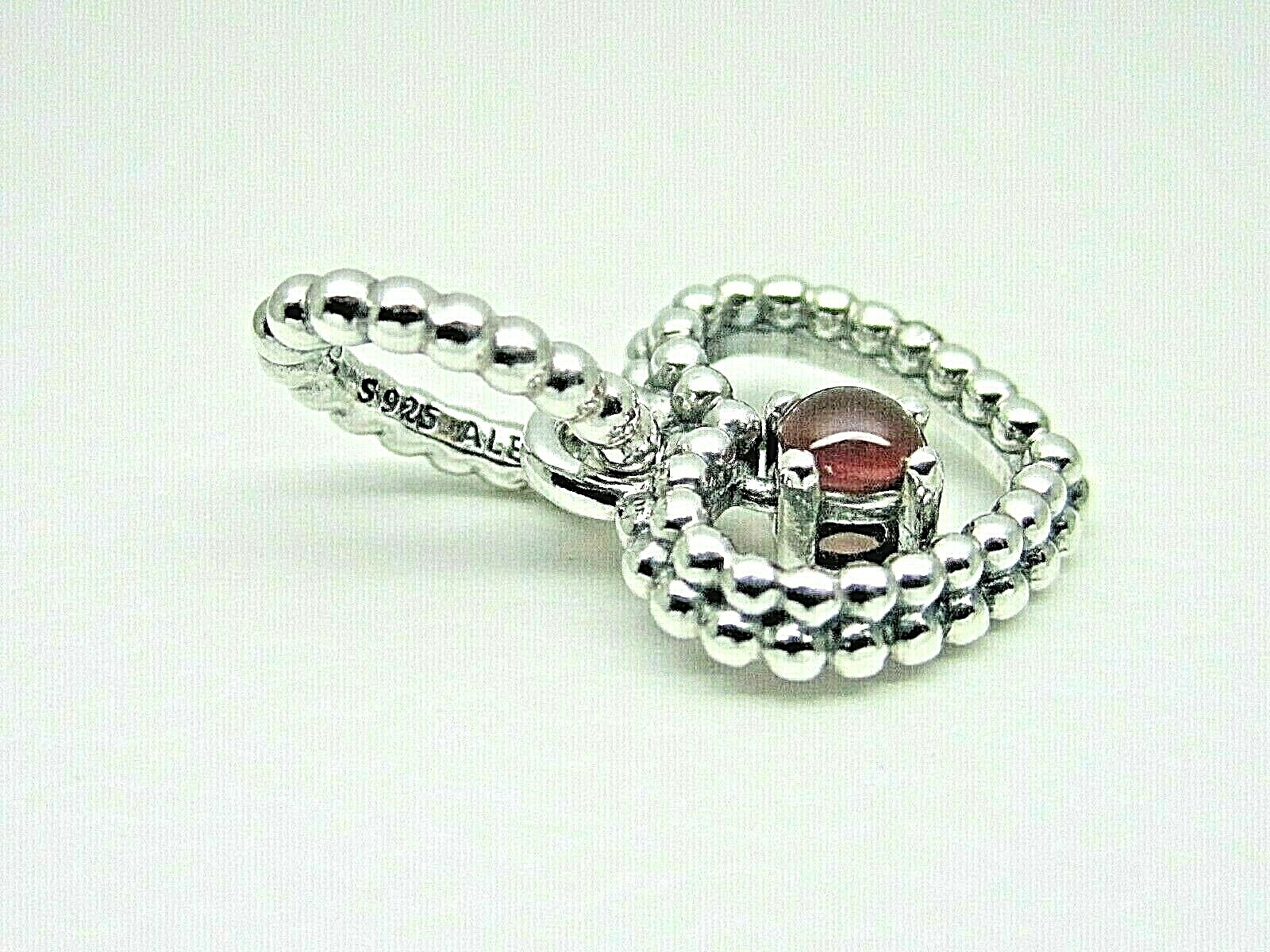 PANDORA Dark Red Beaded Heart Dangle Charm - 798854C08 for sale online ...