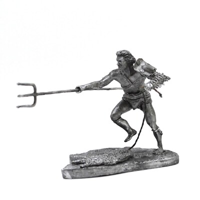 tin 54mm Rome. Roman gladiator with a trident 1:32 Scale Pewter ...