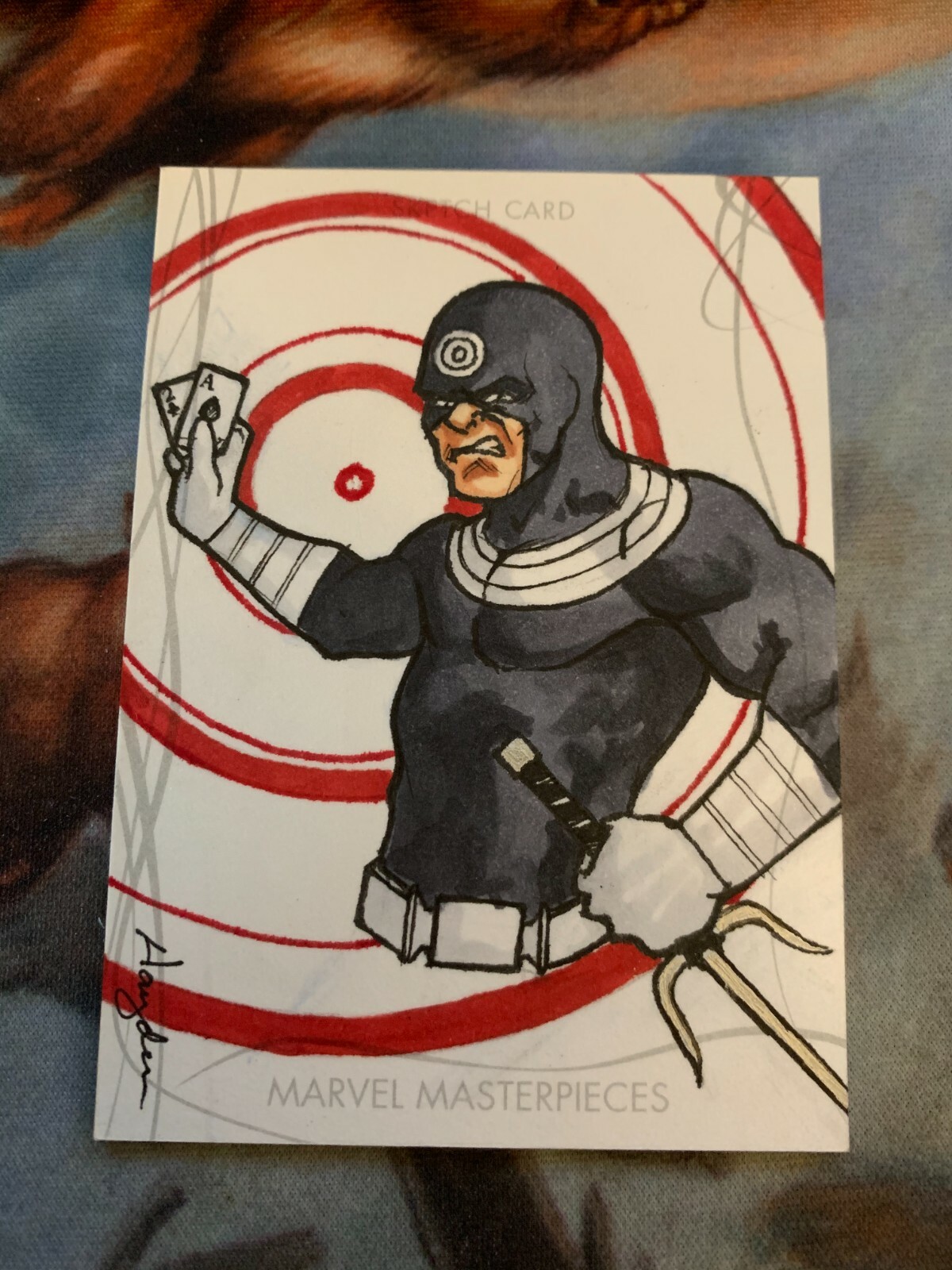 2020 MARVEL MASTERPIECES HAYDEN DAVIS 1/1 "Bullseye" SKETCH! | eBay