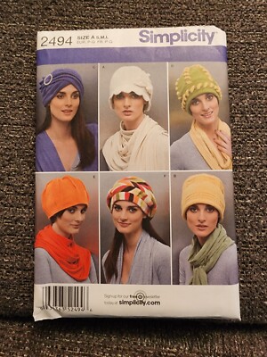Simplicity Misses Fleece hats Pattern #2494 | eBay