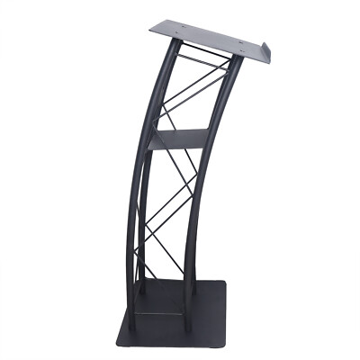 Curved Podium Metal Truss Lectern with Curved Design and Built-in Shelf ...