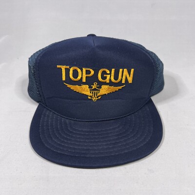 Vintage Top Gun Trucker Hat Snapback Embroidered Designer Award ...