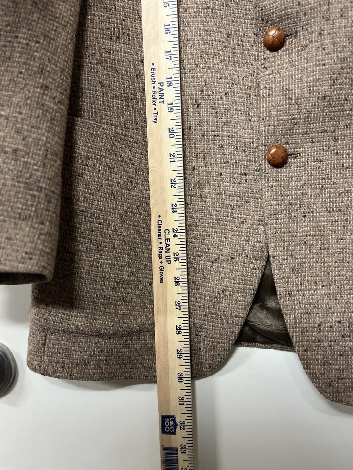 Vintage Coat Mens Brown Tweed Wool Union Professor Patches Sport Coat ...