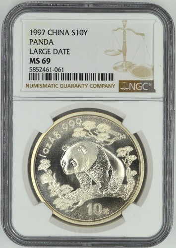 1997 1oz .999 FINE SILVER CHINESE PANDA S10Y LARGE DATE NGC MS 69 | eBay