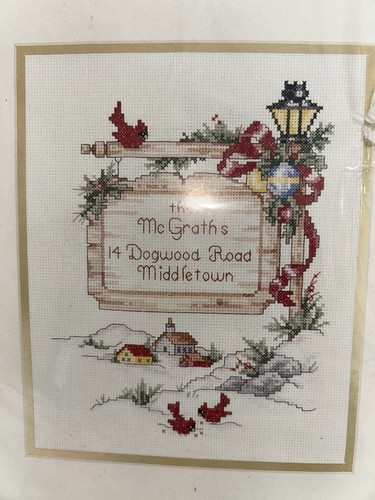 Needle Treasures HOLIDAY SIGN POST X Stitch Kit Winter Christmas ...
