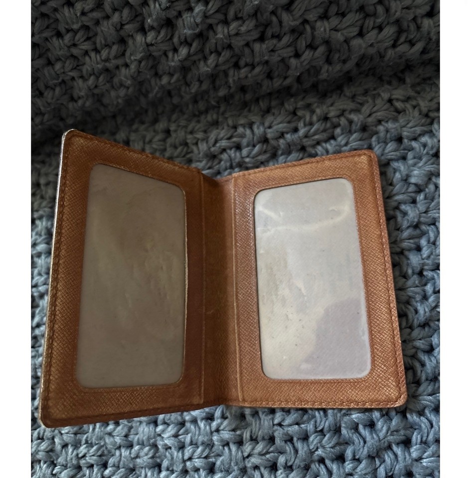 Louis Vuitton Monogram Canvas Double ID Photo Card Holder Wallet ...