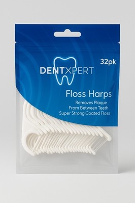 Floss Harps Dental Floss Tooth Picks/Sticks 32 Pack Floss Harps Oral ...