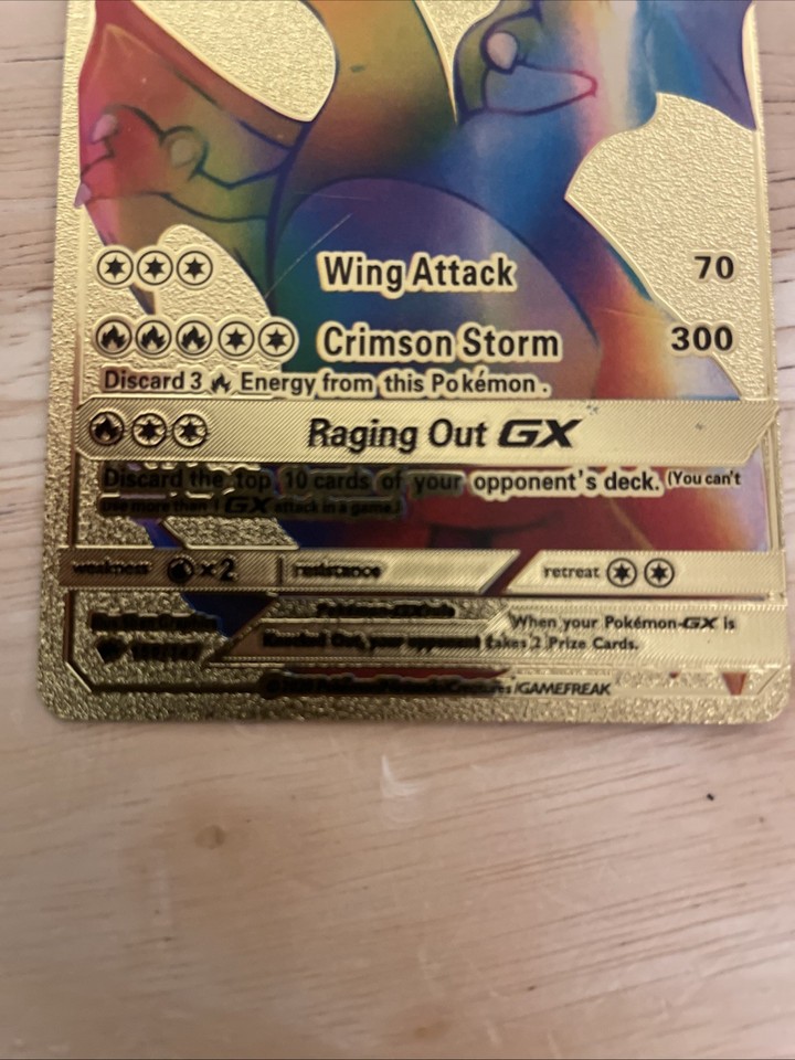 Rare Rainbow Gold Charizard GX Card 150/147 Pokeman Playing Trading ...